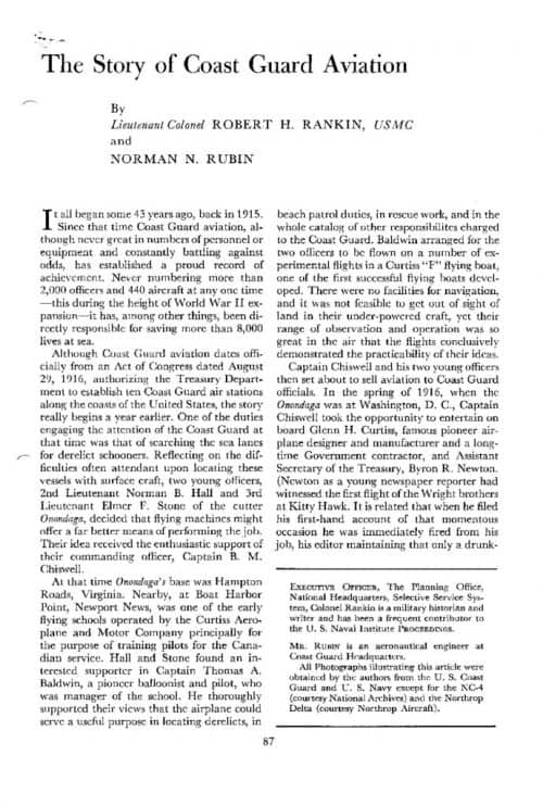 The Story of Coast Guard Aviation | Coast Guard Aviation History